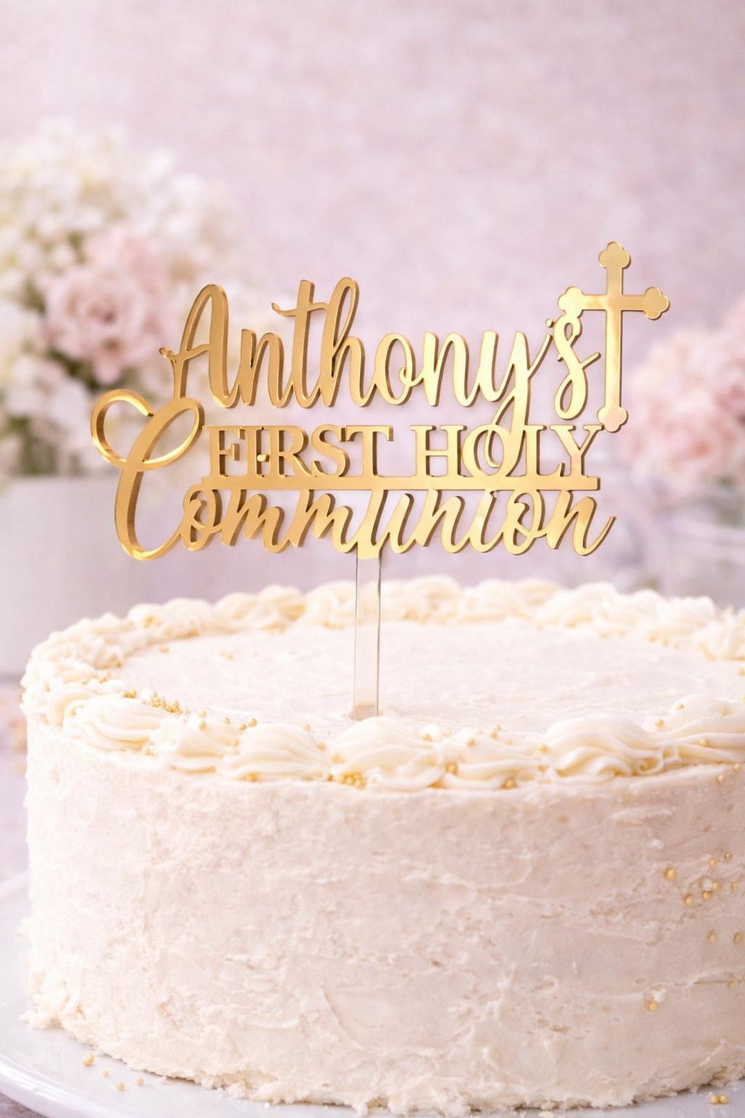 Personalized First Holy Communion Cake Topper | Custom Name Communion ...