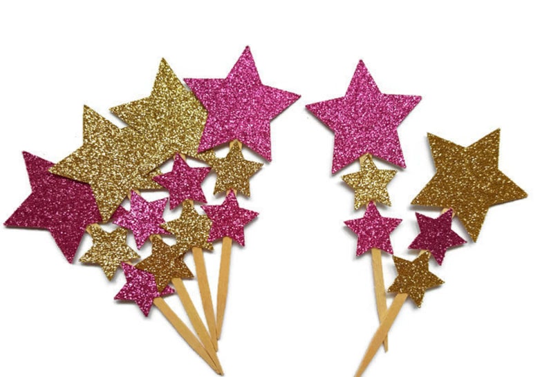 Topper estrella de oro topper pastel de estrella rosa topper - Etsy España