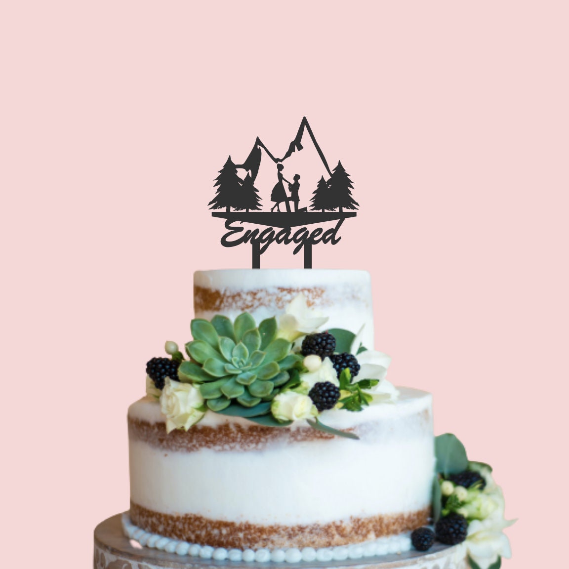 Topper de pastel de montaña topper de pastel de boda al aire | Etsy