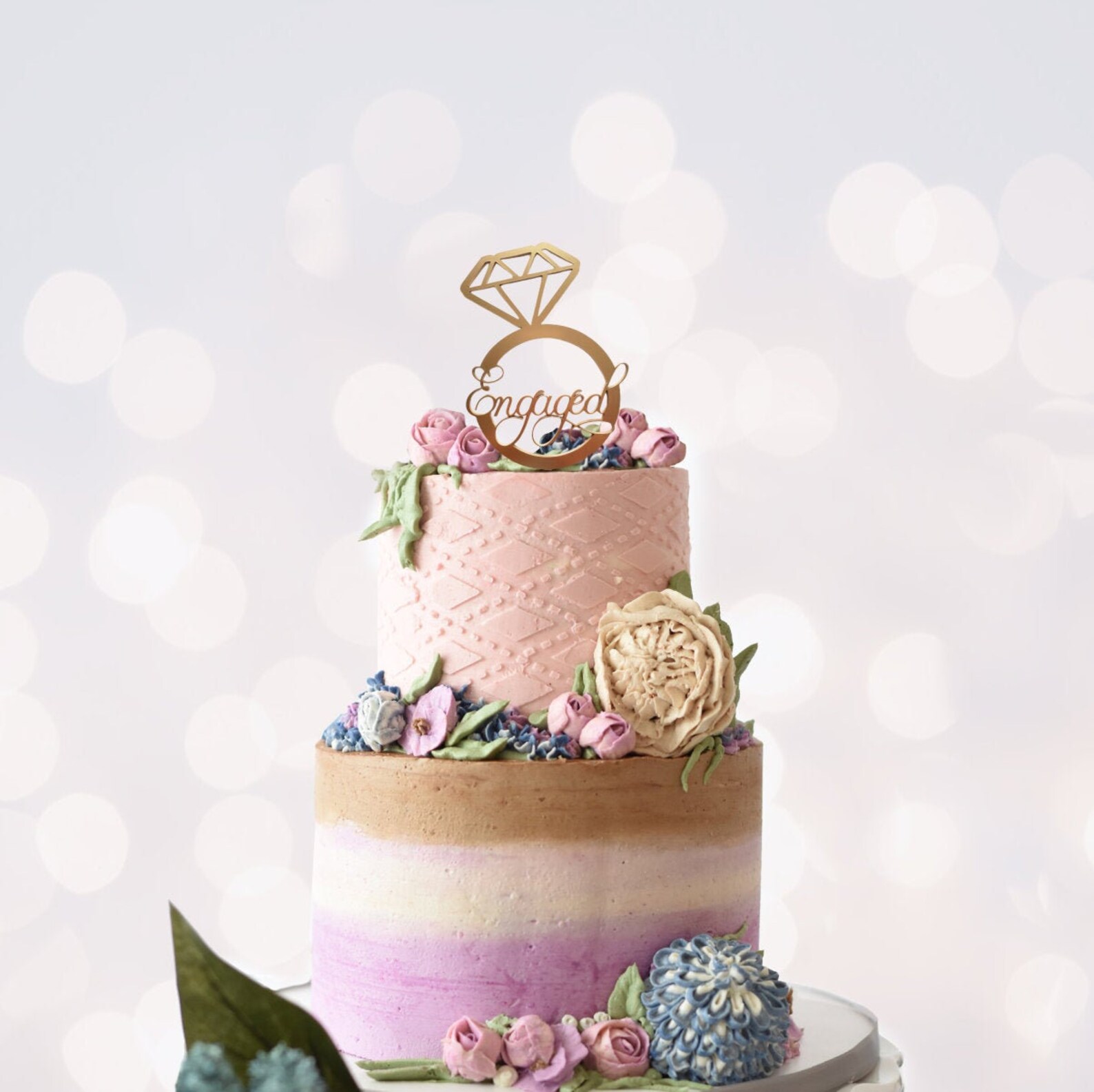 Engagement Ring Cake Toppers Engaged Cake Topper bridal - Etsy