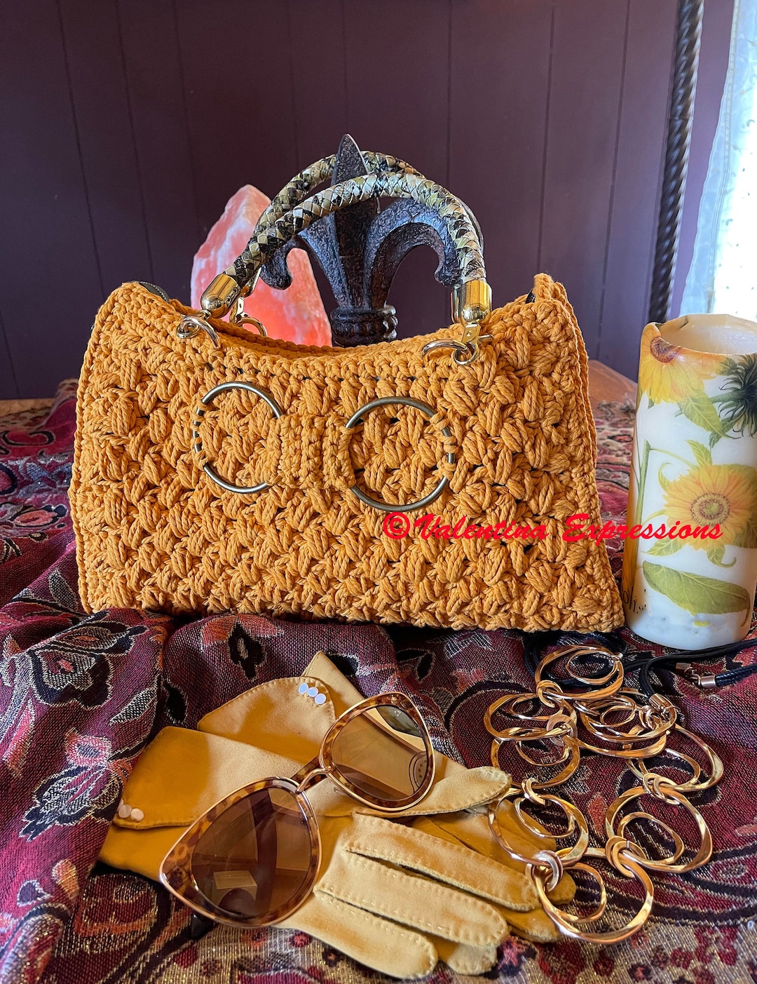 Mango Color Macrame Bag - Etsy