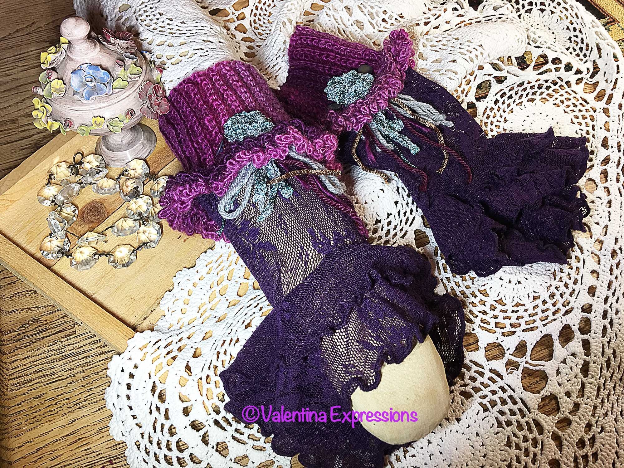 Purple Lacy Wrist Cuffs - Etsy