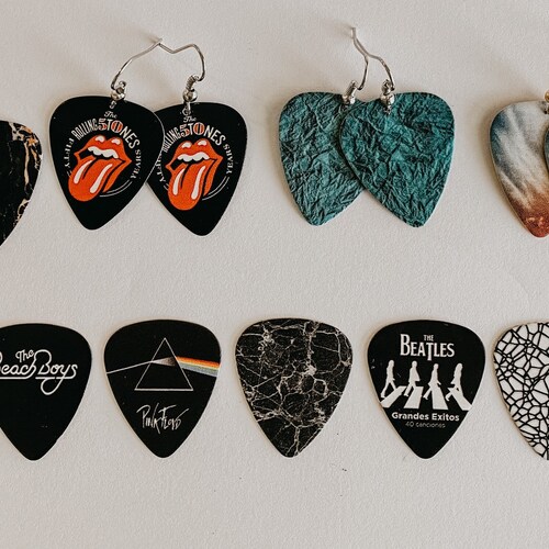 Red Guitar Earrings. Musical Jewelry. Glam Rock. Rocker Chic - Etsy