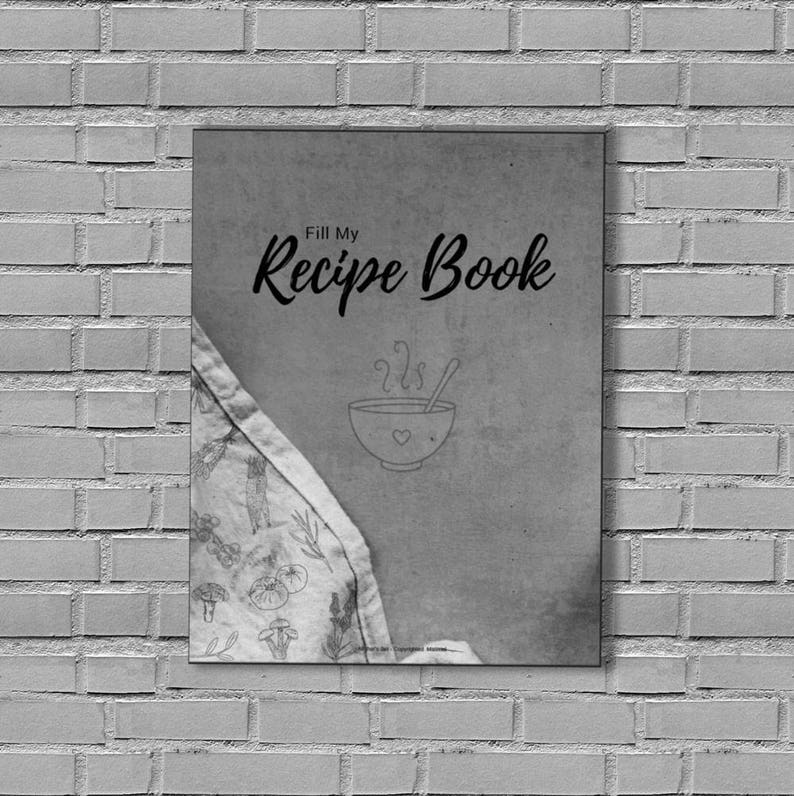 Blank Recipe Book Fill in Recipe Printable Recipe Binder - Etsy