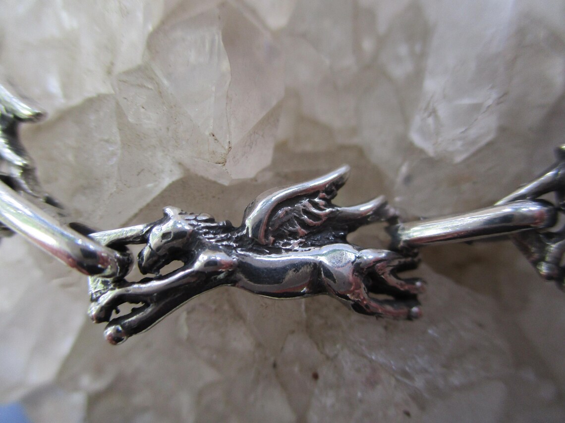 Pegasus Link Bracelet -hand Cast Original Links- Sterling Silver 7 1/2 ...