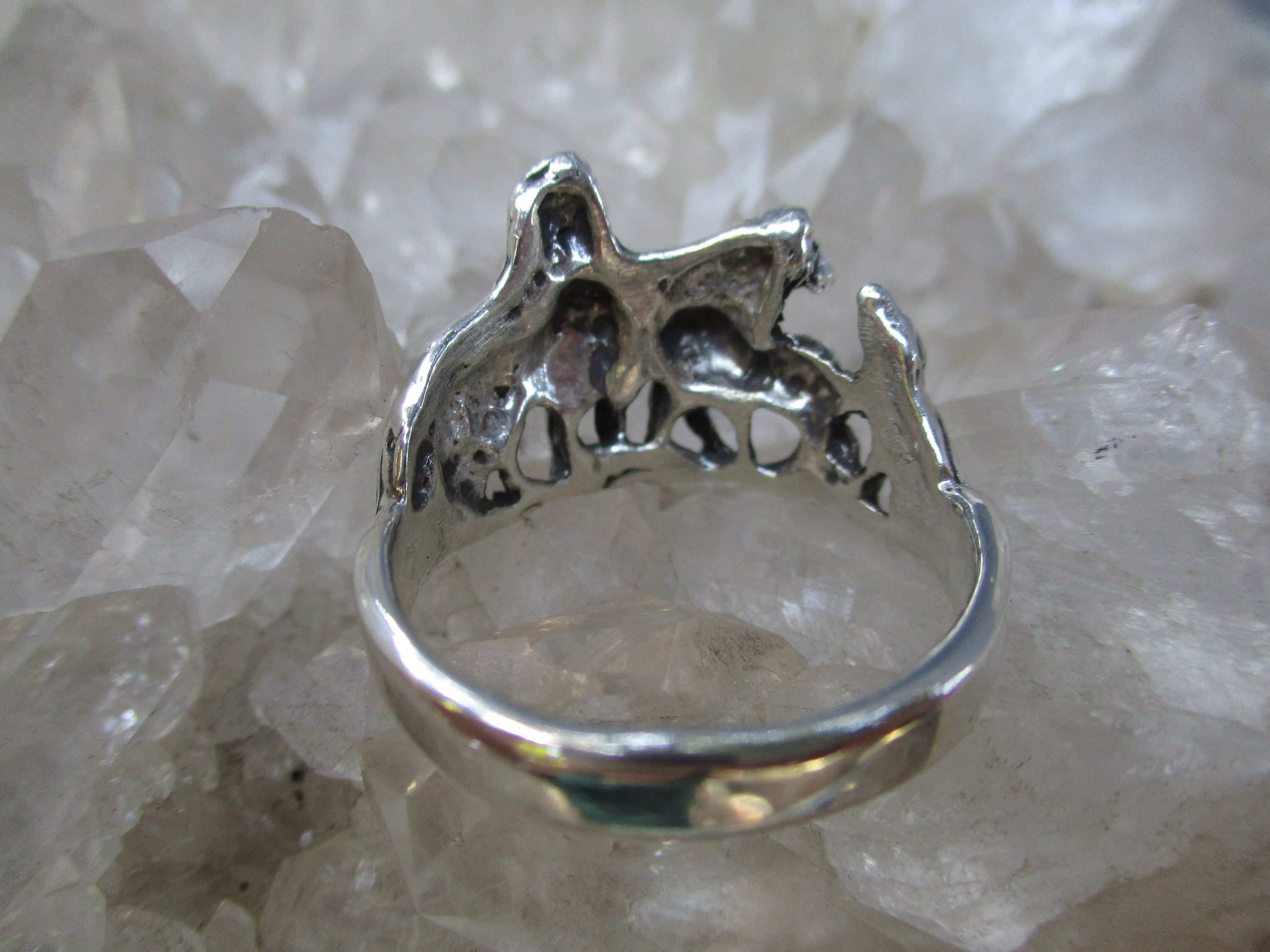 Wolf Pack Ring sterling Silver Hand Cast Great Details Size | Etsy