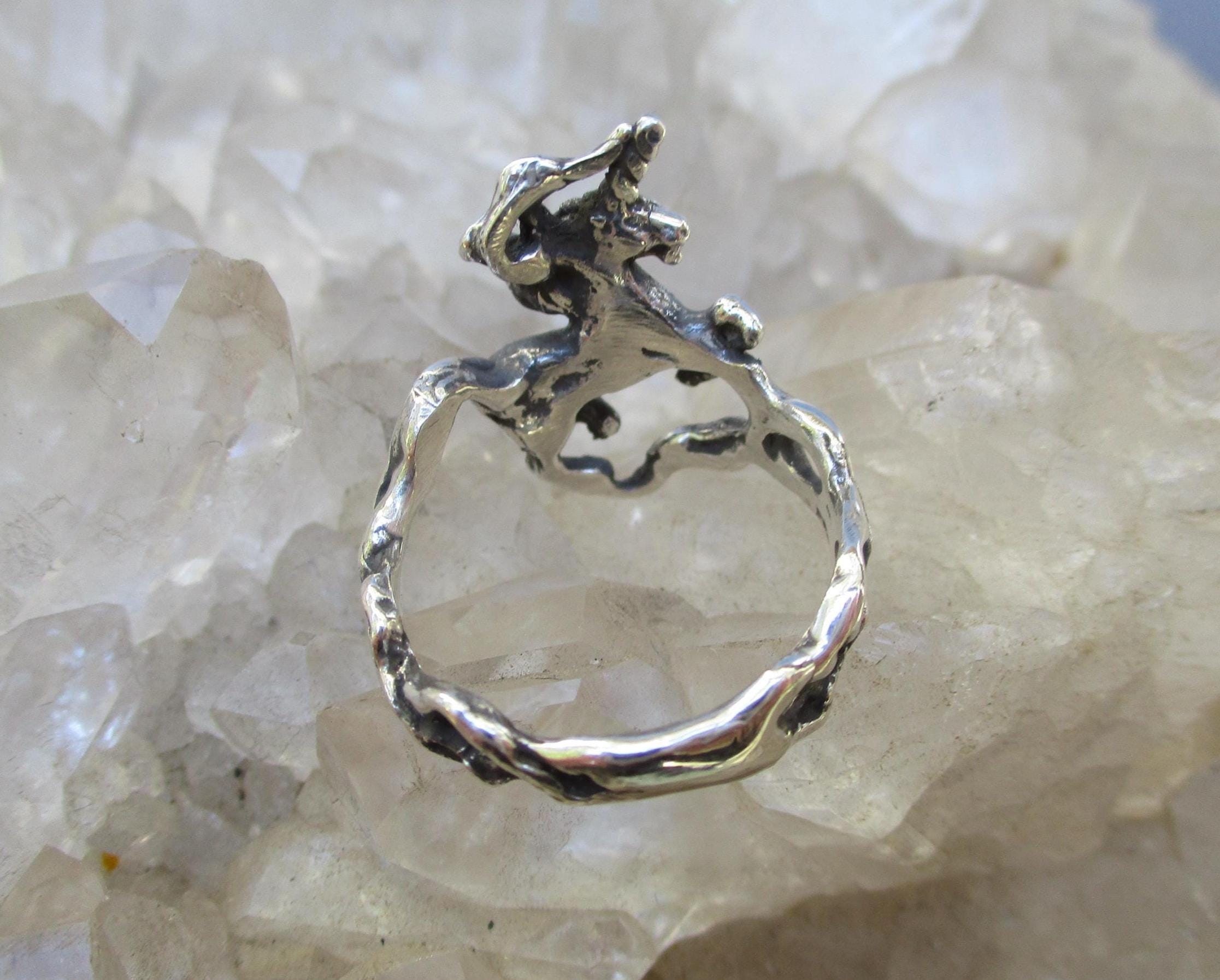 Open Unicorn Ring ~hand Cast~ Sterling Silver Size 7 - Etsy