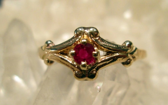 Ruby Ring Hand Cast 14K Yellow Gold Natural African Ruby | Etsy