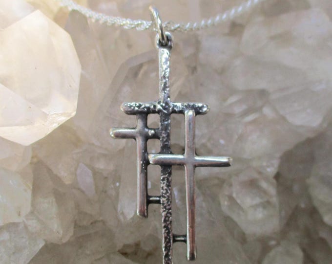 14kt Gold Finish Triple Cross Pendant - Etsy
