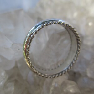 Sterling Silver Rope Edged Band ~handmade~ 6.3 Mm Wide - Etsy