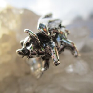 Flying Pig Ring Sterling Silver Hand Cast Size 8 1/4 | Etsy