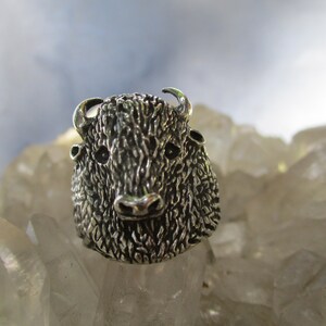 Buffalo Ring -unique Hand Cast Sterling Silver Ring 14 Grams- Size 9 3/ ...
