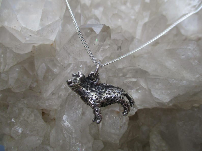Hyena Necklace -hand Cast Sterling Silver- 3/d Details W/18 Inch ...
