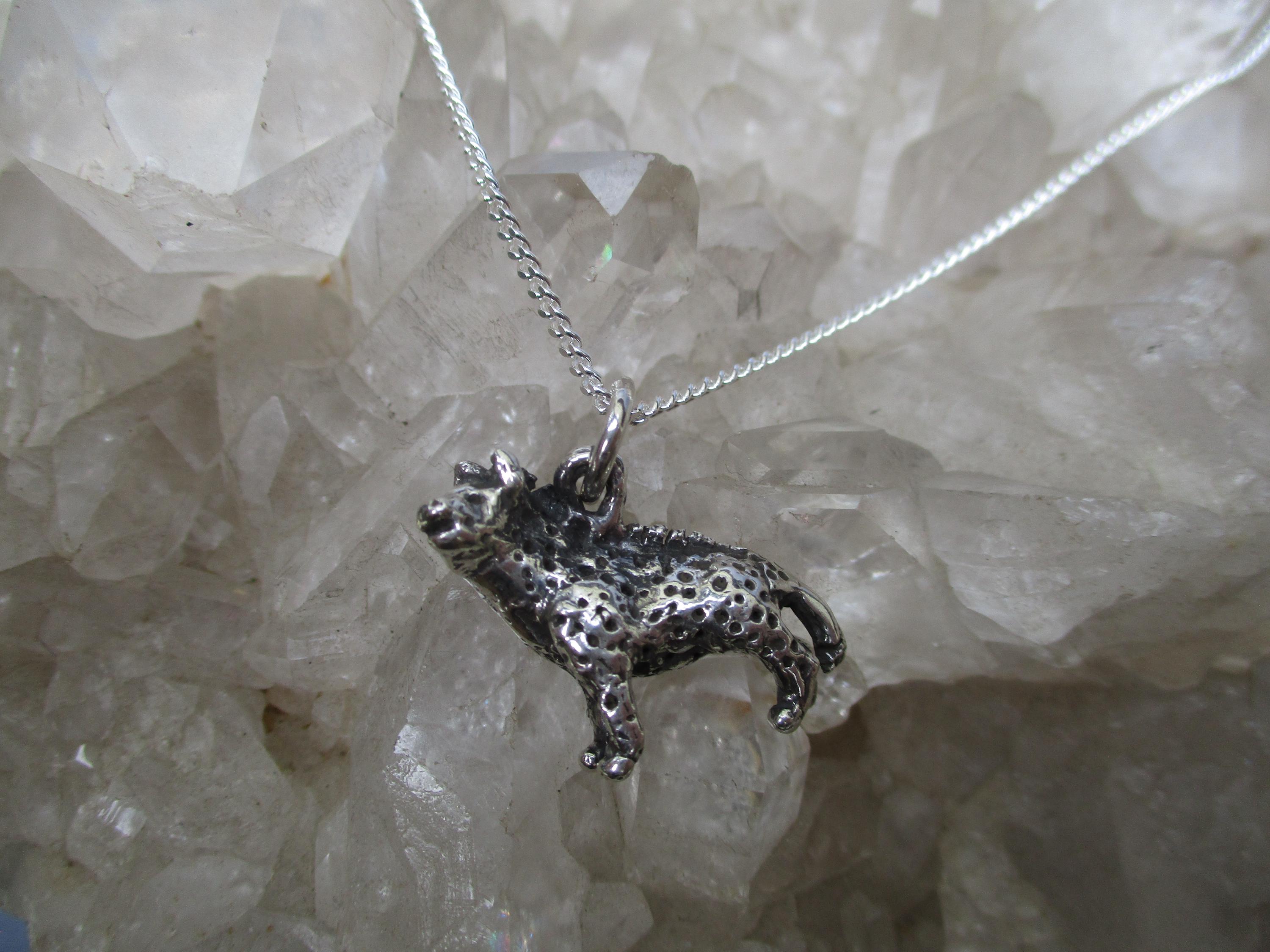 Hyena Necklace -hand Cast Sterling Silver- 3/d Details W/18 Inch ...