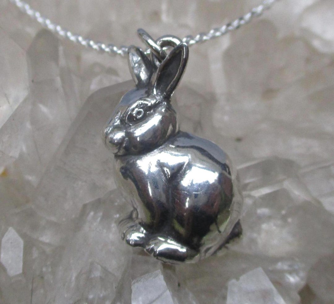 Bunny Rabbit Necklace -beautiful Larger Style Detailed Bunny- Hand Cast ...