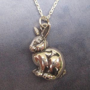 Bunny Rabbit Necklace -beautiful Larger Style Detailed Bunny- Hand Cast ...