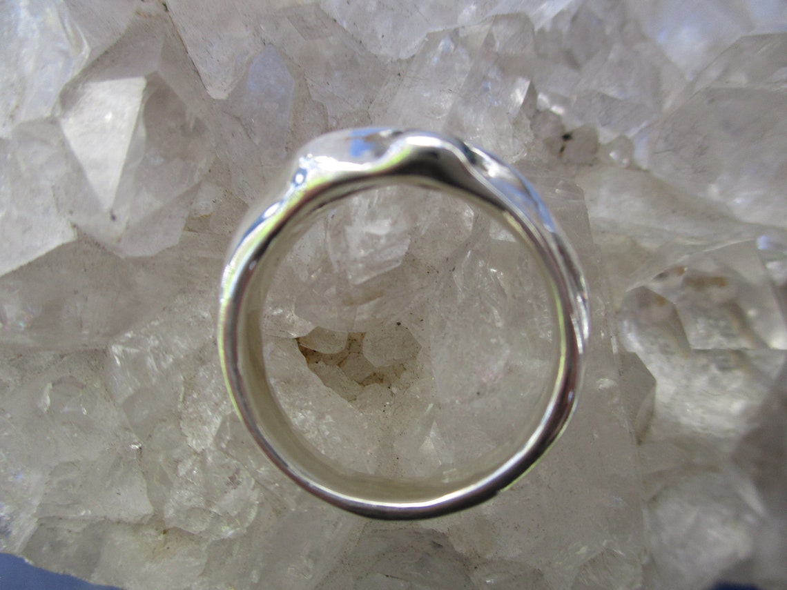 Sapphire Ring freeform Cast Original Sterling Silver W/ | Etsy