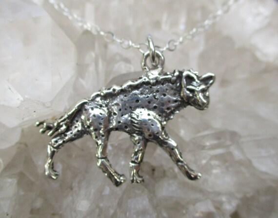 Hyena Necklace Sterling Silver Hand Cast W/17 Inch Sterling - Etsy