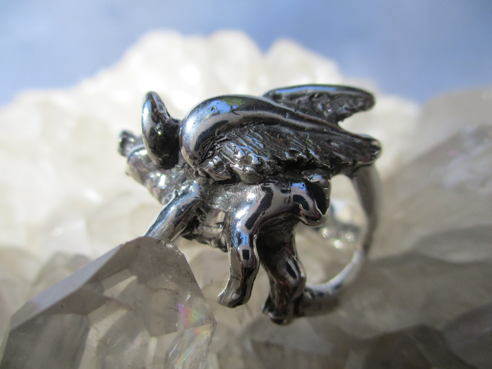 Flying Pig Ring sterling Silver Hand Cast Size 7 1/2 - Etsy