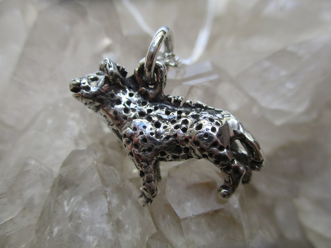 Hyena Necklace -hand Cast Sterling Silver- 3/d Details W/20 Inch ...