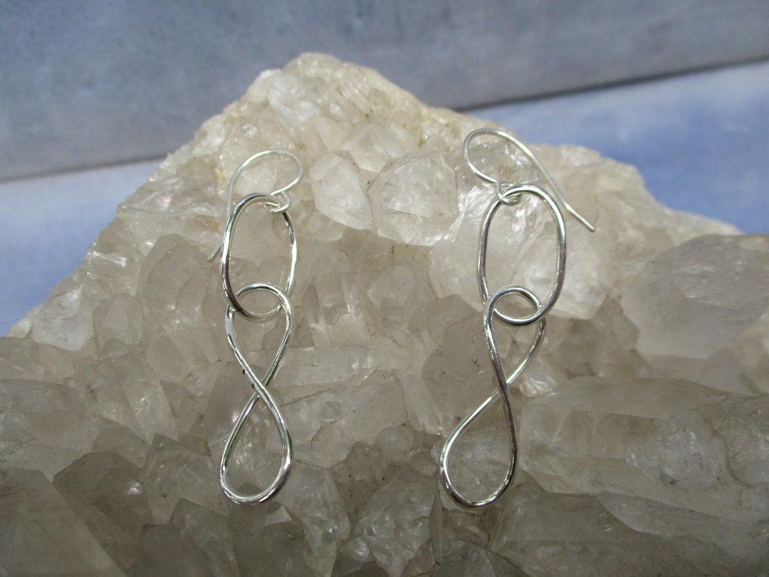 Infinity Dangle Earrings ~sterling Silver~ Handmade 1 5/8" Long - Etsy