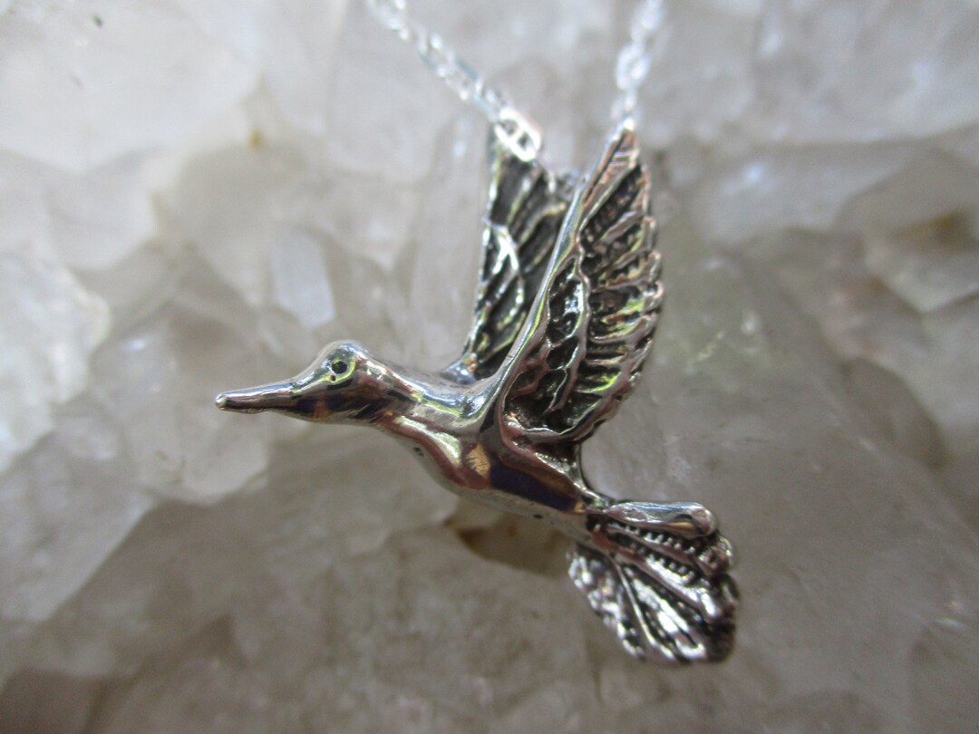 Hummingbird Necklace -sterling Silver- Hand Cast W/ 18 Inch Sterling ...