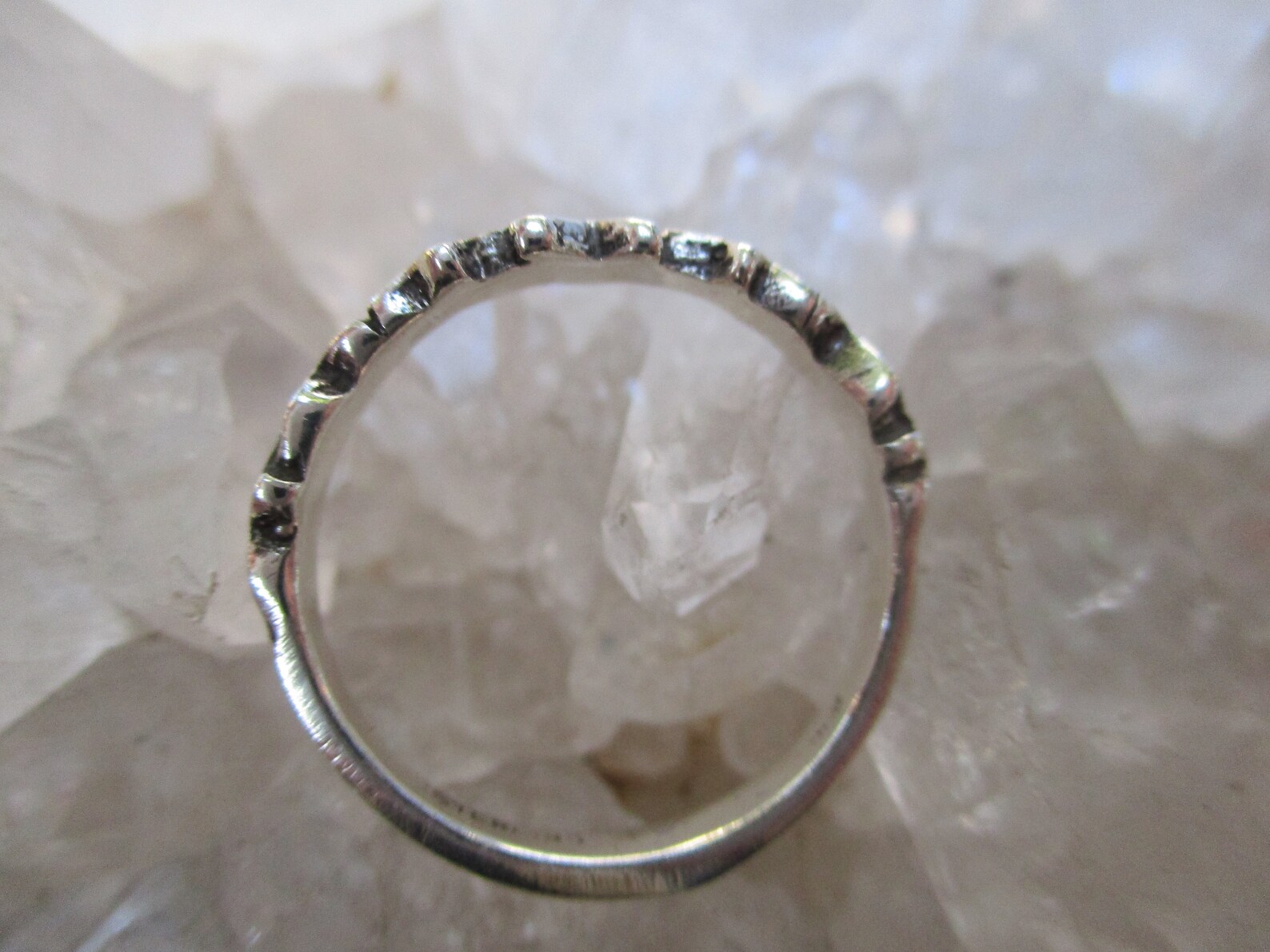 Star Band Ring sterling Silver Hand Cast Size 6 - Etsy