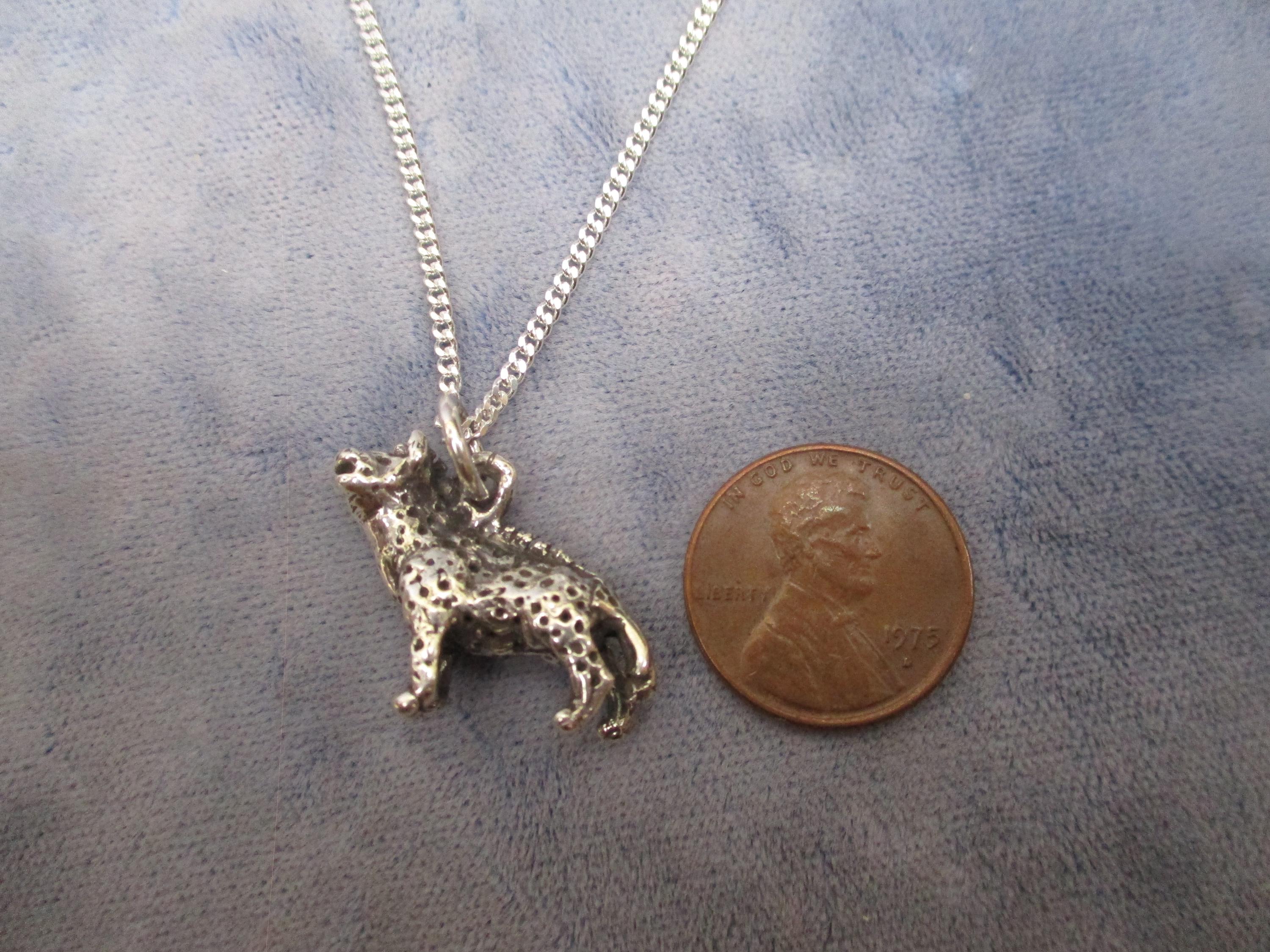 Hyena Necklace -hand Cast Sterling Silver- 3/d Details W/18 Inch ...