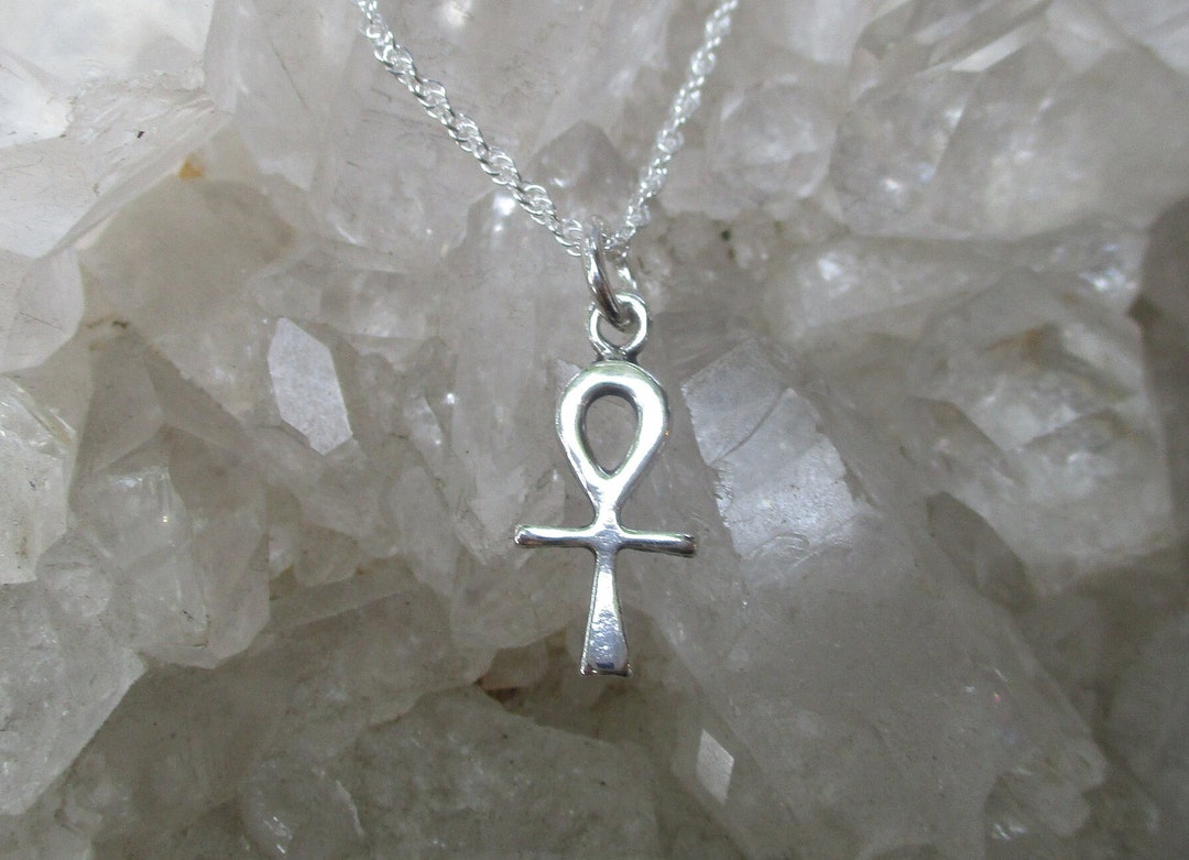 Small Ankh Sign Necklace -sterling Silver- Hand Cast W/ 18 Inch ...