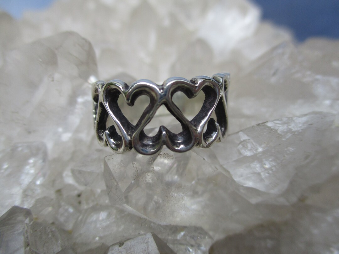 Wide Open Heart Band ~hand Cast Sterling Silver~ Size 6 1/4 - Etsy
