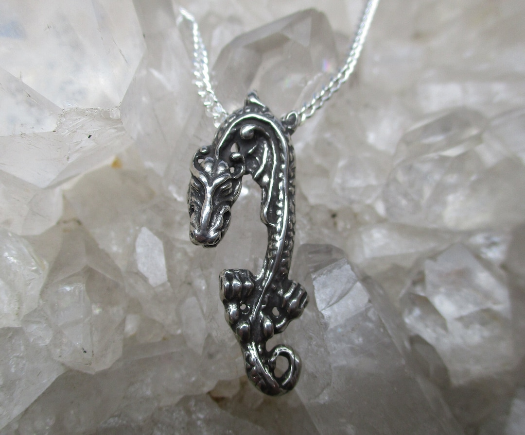 Serpent Necklace -hand Cast Sterling Silver- W/ 18" Sterling Chain - Etsy