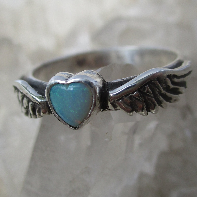 Opal Heart Ring - Etsy