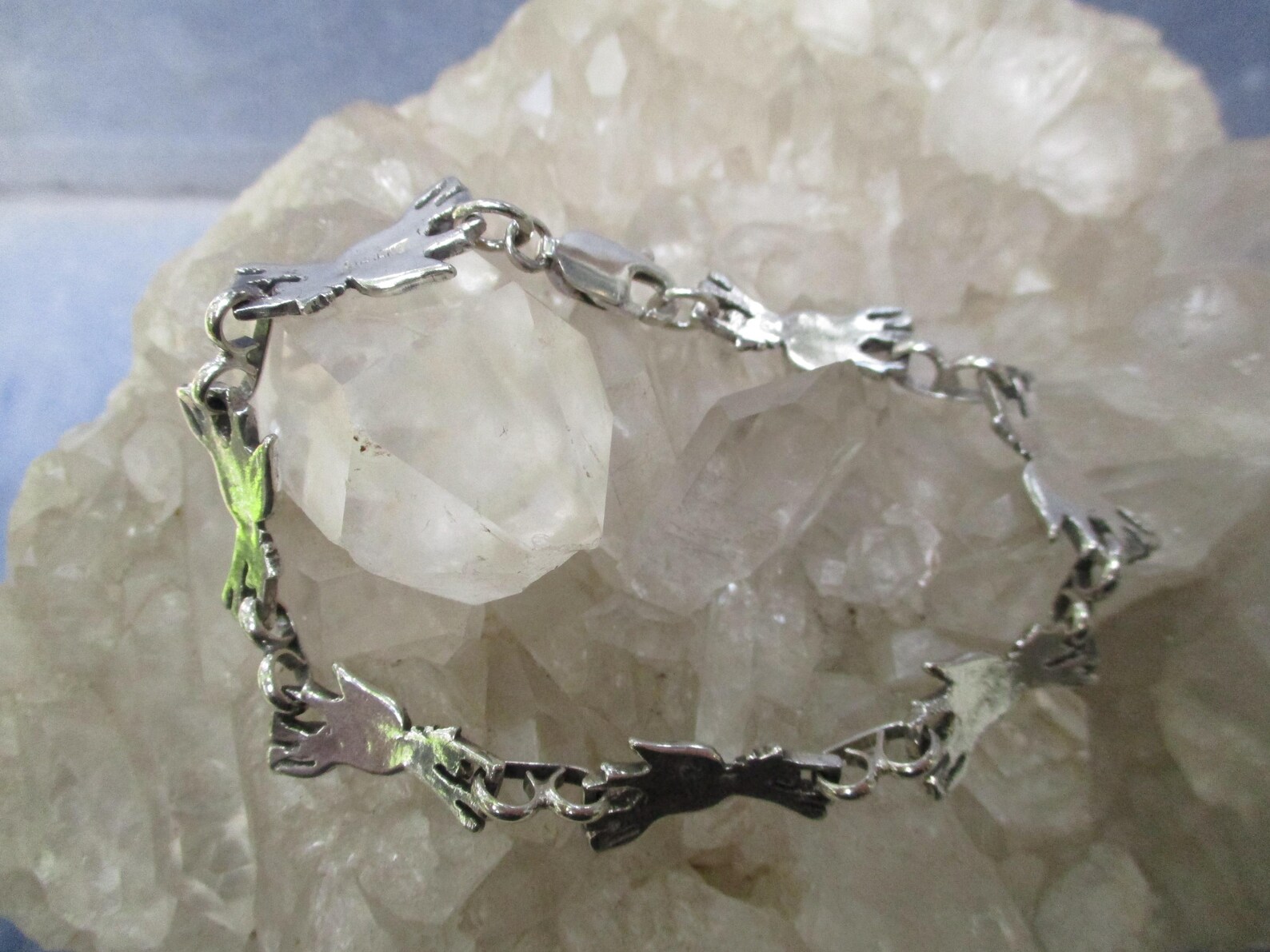 Pegasus Link Bracelet -hand Cast Original Links- Sterling Silver 7 1/2 ...