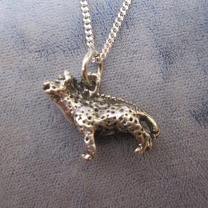 Hyena Necklace -hand Cast Sterling Silver- 3/d Details W/18 Inch ...