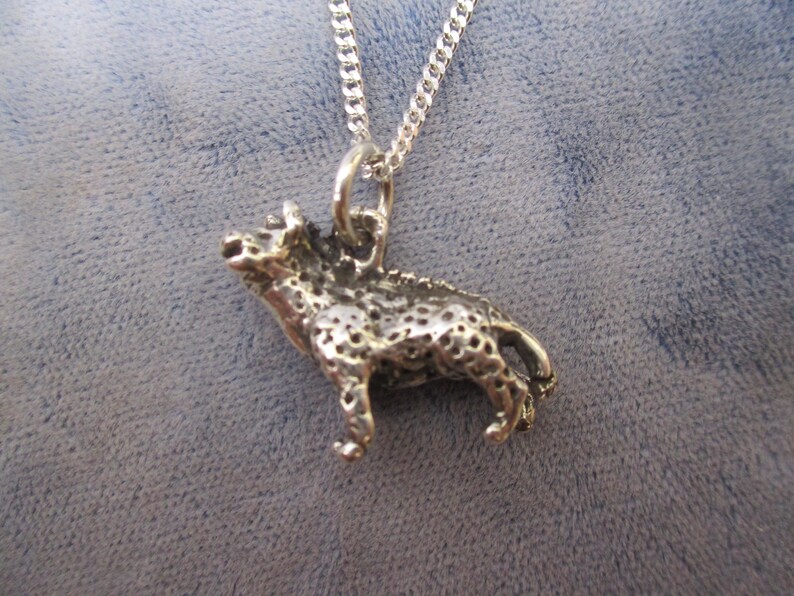 Hyena Necklace -hand Cast Sterling Silver- 3/d Details W/18 Inch ...