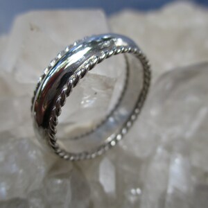 Sterling Silver Rope Edged Band ~handmade~ 6.3 Mm Wide - Etsy