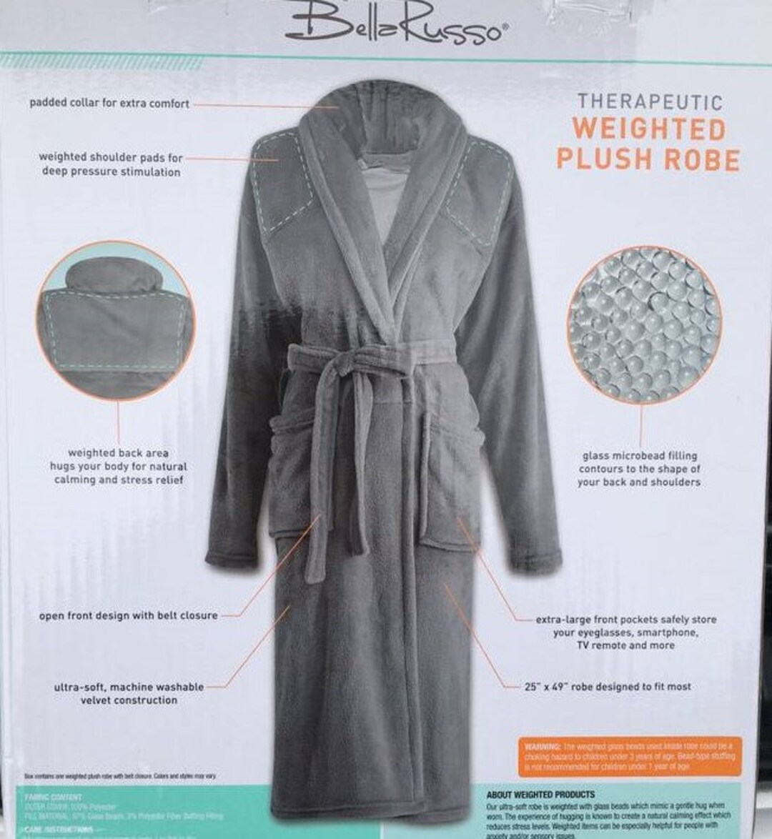 Therapeutic Weighted Plush Robe - Etsy