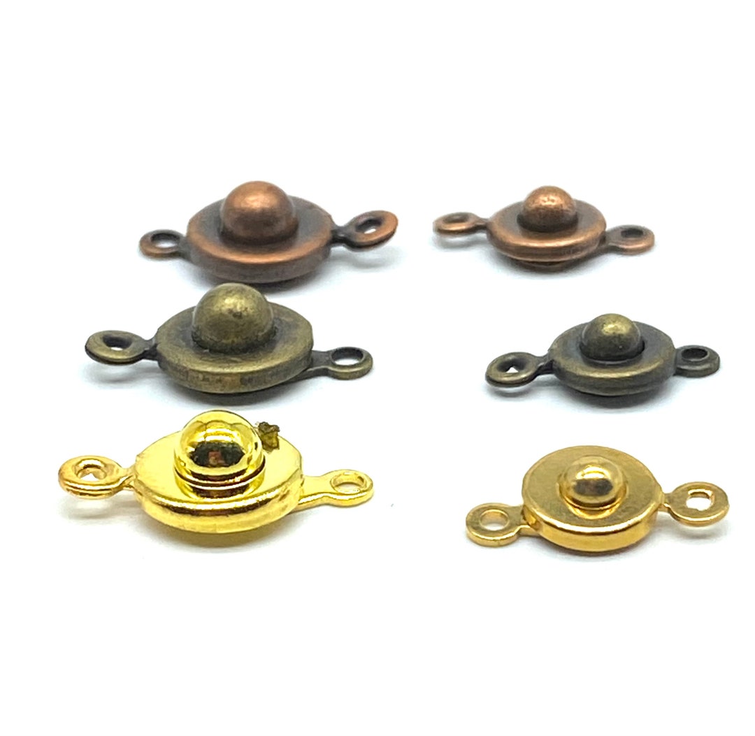 6 or 8 Mm Snap Clasp, Ball Socket Clasps, Round Button Clasp, Choose ...