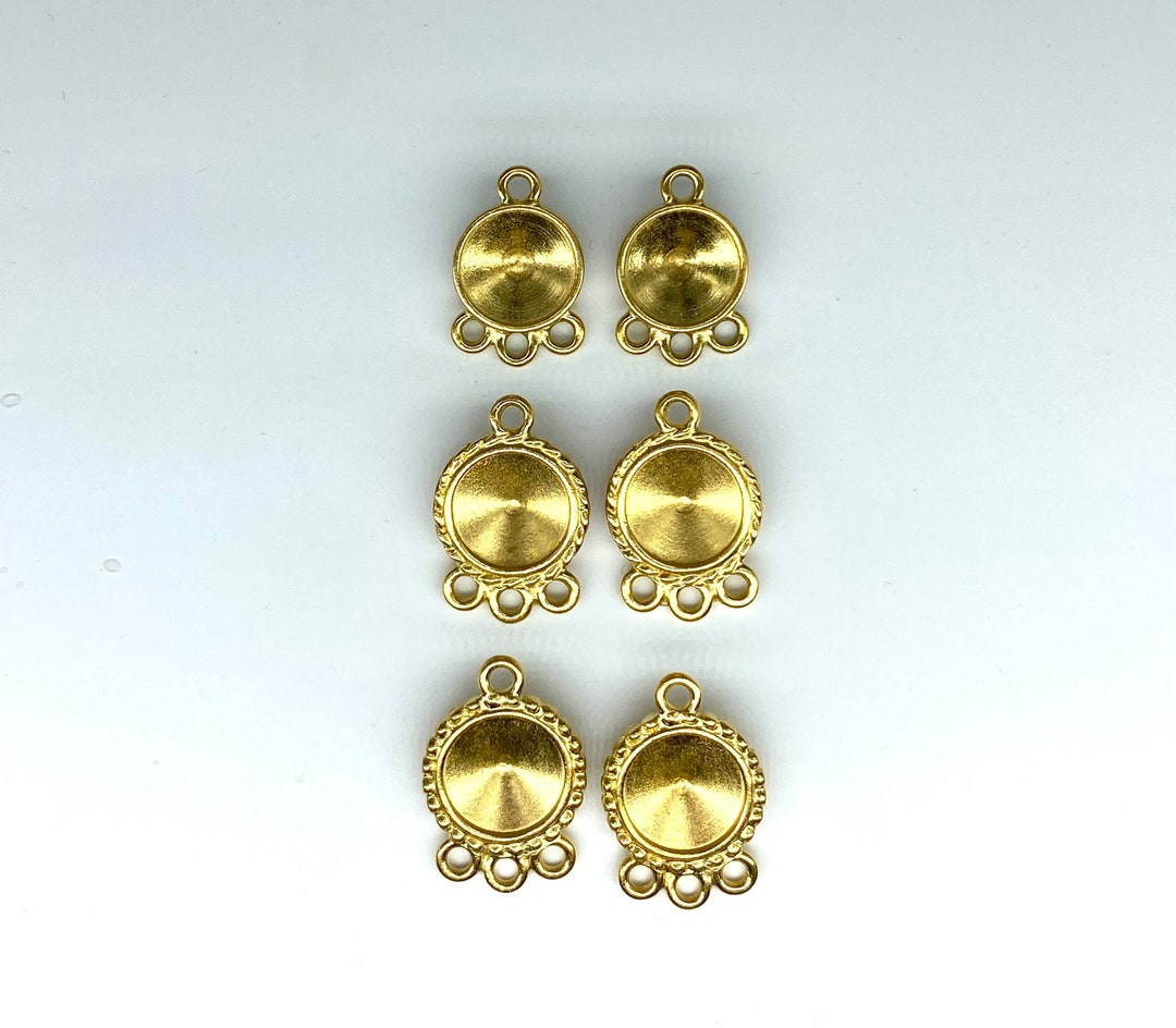 12 Mm 3-1 Rivoli Setting for 12mm Swarovski® Crystal, Gold Plate Choose ...