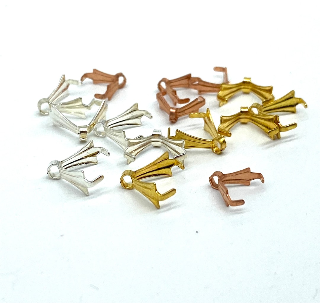 Pinch Bail With Ring 9 Mm With Design in Front. Choose Finised. - Etsy