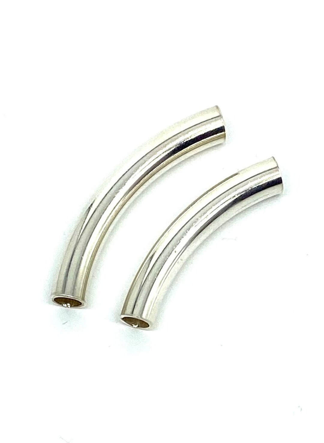 5 Mm Curved Tube X 30 and 35 Mm Long. Sterling Silver.925. Sold ...