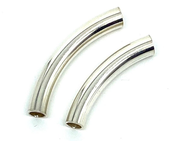 5 Mm Curved Tube X 30 and 35 Mm Long. Sterling Silver.925. Sold ...