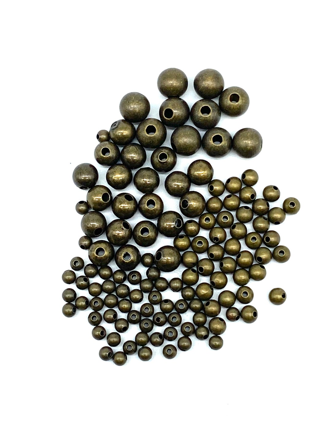 Smooth Round Antique Brass/ Bronze Beads. Choose Size. - Etsy
