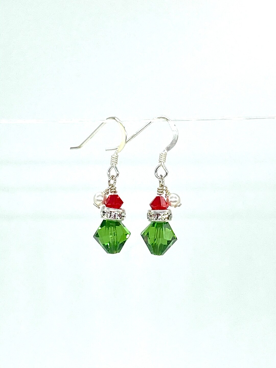 Mini Grinch Swarovski Crystal Earring, Sterling Silver.925. Christmas ...