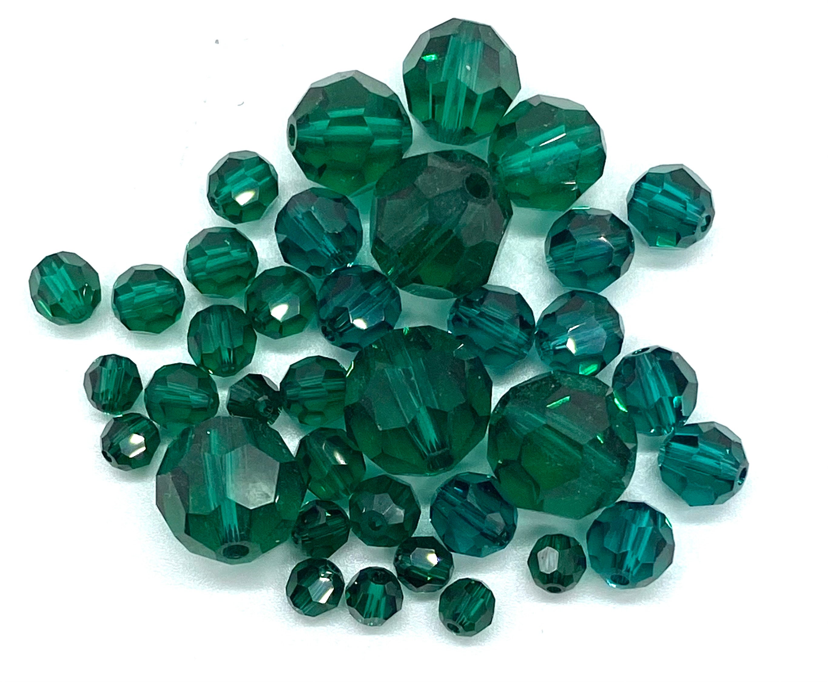4,5,6,8,10 Mm Emerald. 5000 Round Genuine Swarovski Crystal Beads ...