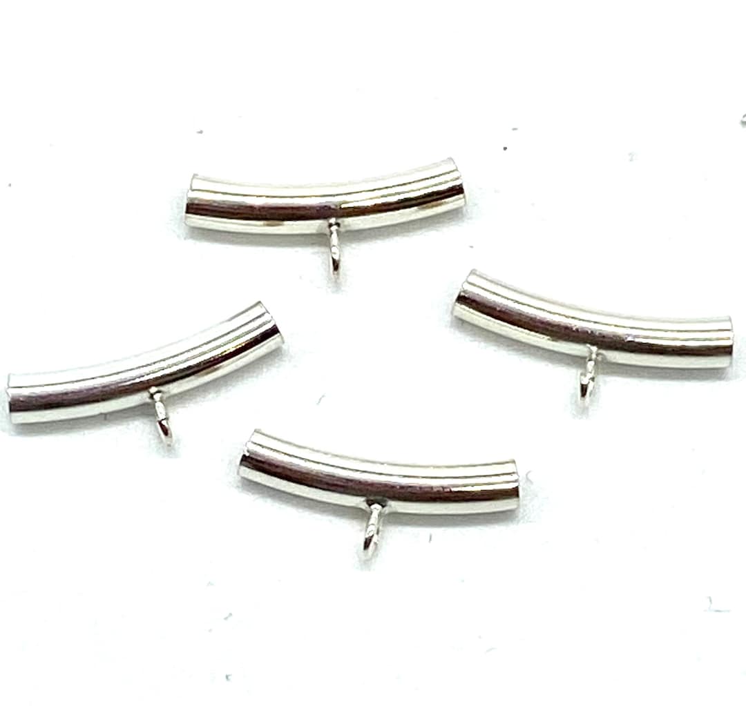 2 Pcs. Tube With Rings 2.85 X15 Mm Pendant Tube With Rings. Sterling ...