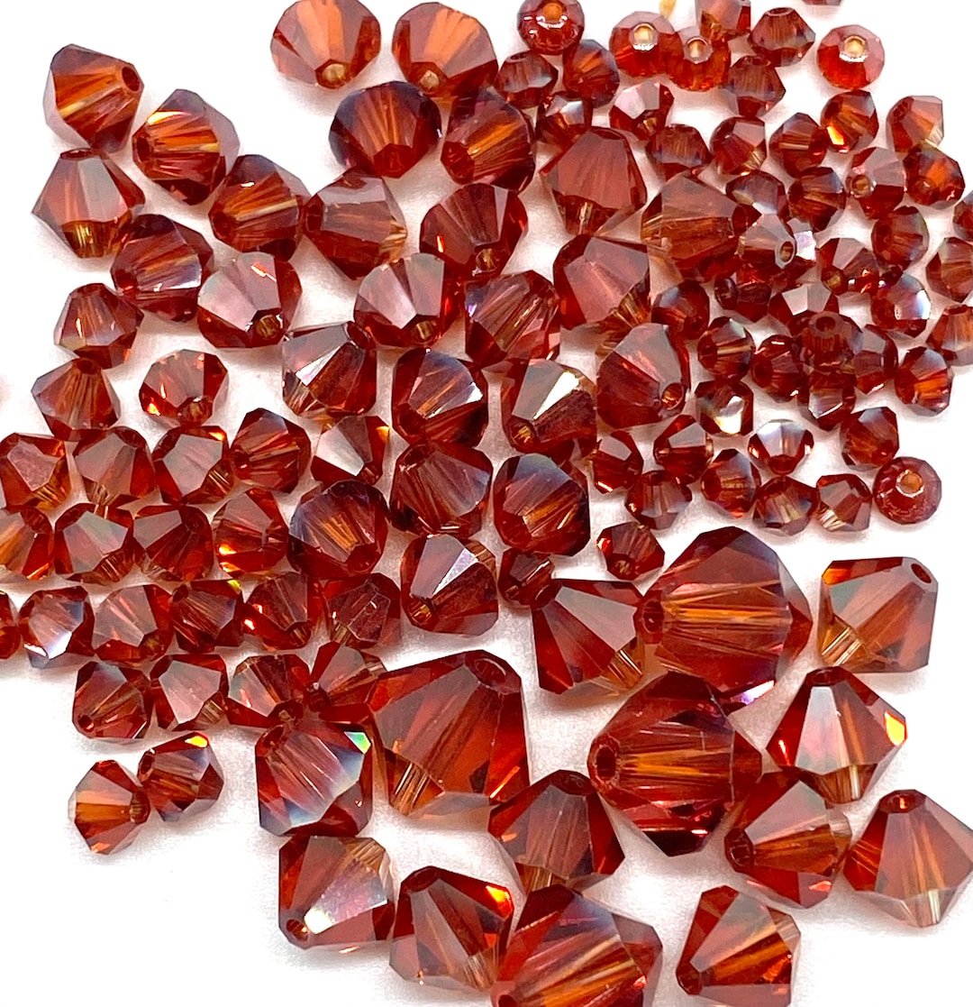 5,6,8 Mm Crystal Red Magma. Special Edition. Genuine Swarovski Crystal ...