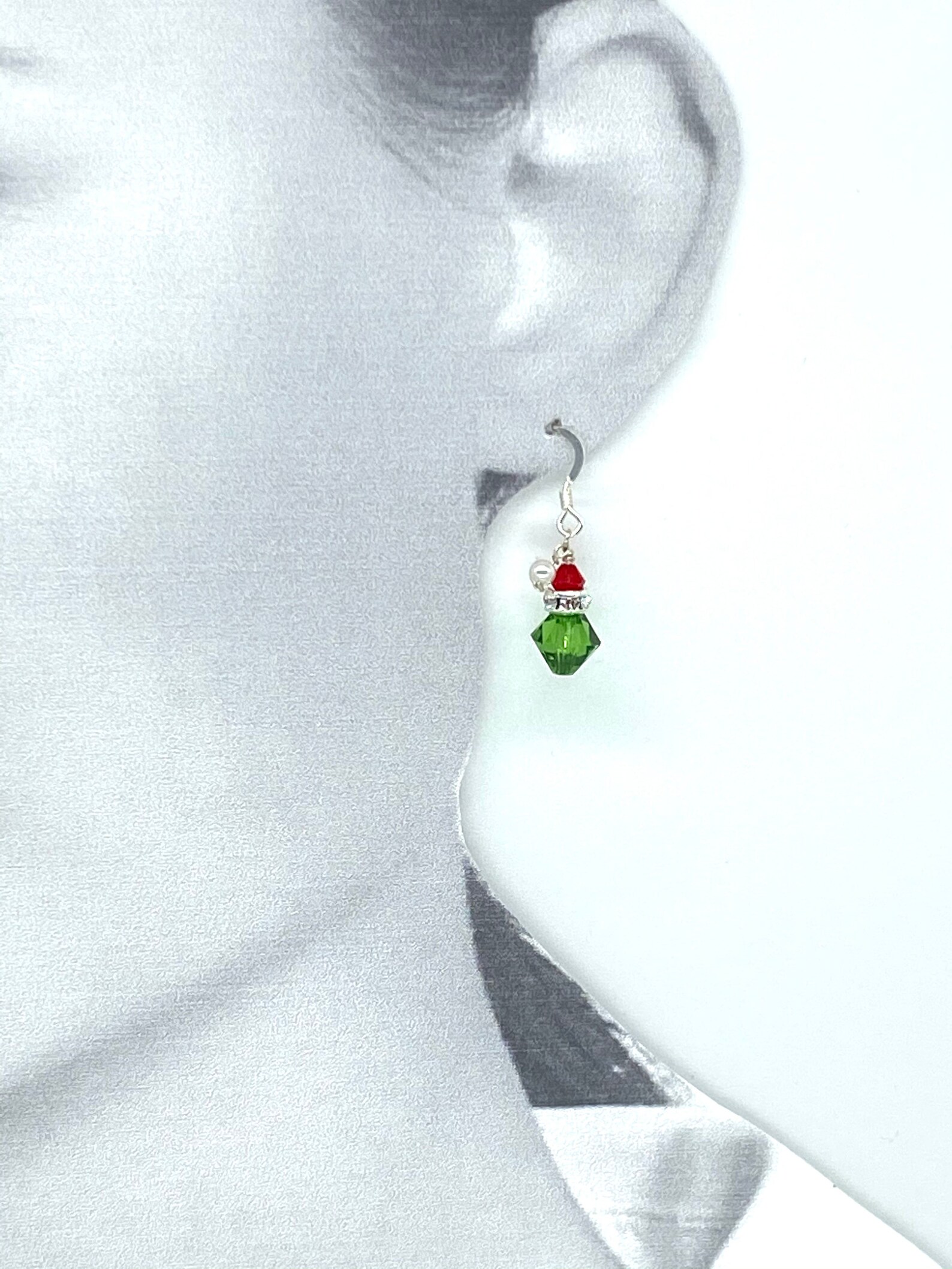 Mini Grinch Swarovski Crystal Earring Christmas Earring - Etsy