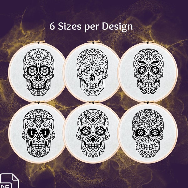 Sugar Skull Embroidery - Etsy