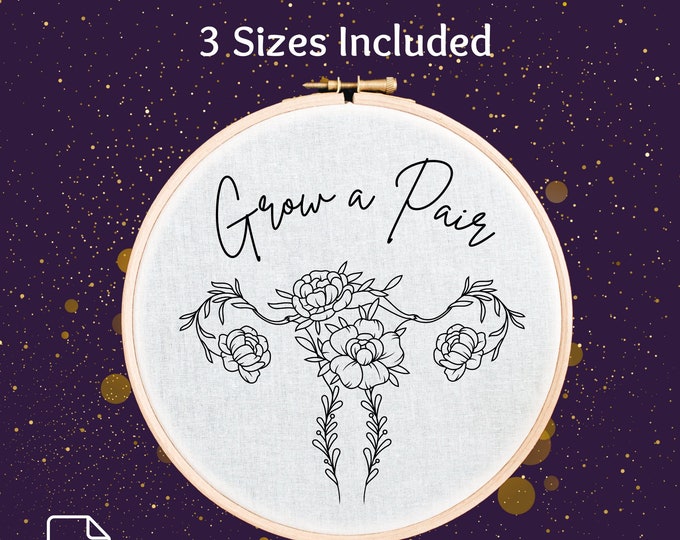 Grow a Pair Hand Embroidery Pattern 3 Sizes Beginner to - Etsy